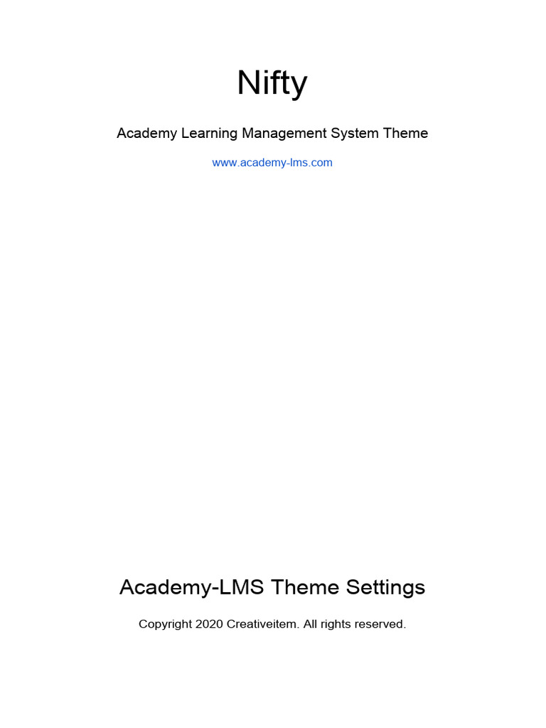 Nifty - Academy LMS Theme Documentation | PDF | Computer File | Zip (File Format)