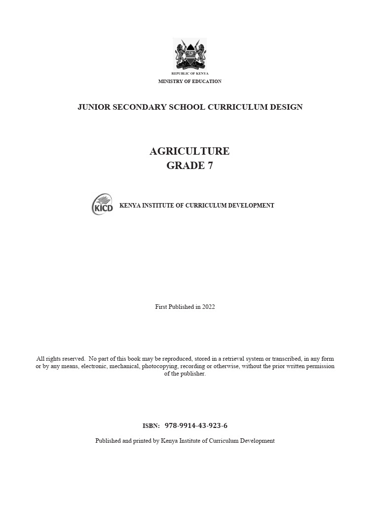 Agriculture Grade 7 Design | PDF | Curriculum | Agriculture