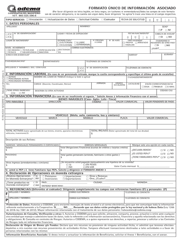 Actualización de Datos Codema | PDF | Fiscal