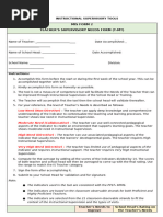 MIS FORM 4 Classroom Observation Checklist | PDF | Learning | Teachers