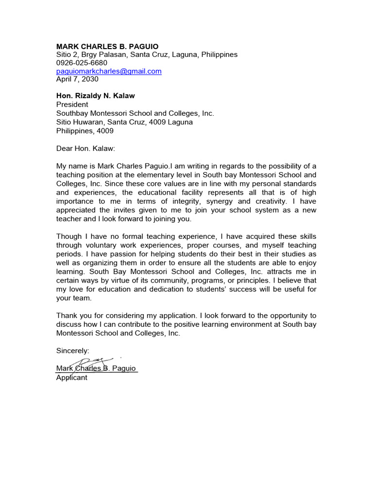 Application Paguio | PDF