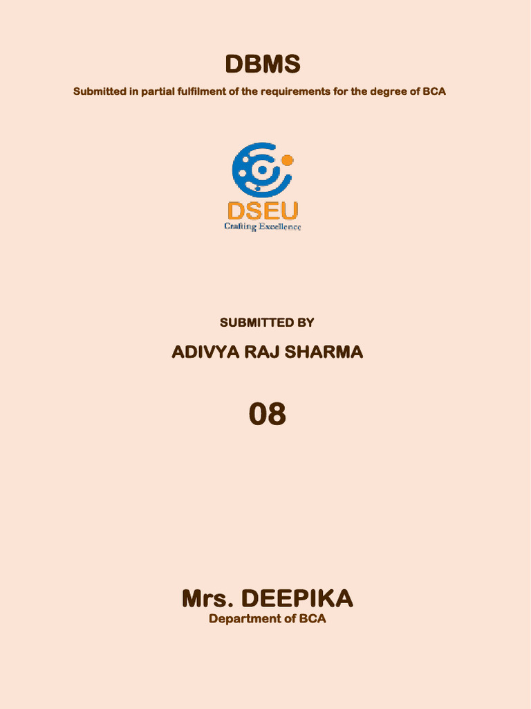 dbms_practical_adivya_08 (1) | PDF | Table (Database) | Computer Programming