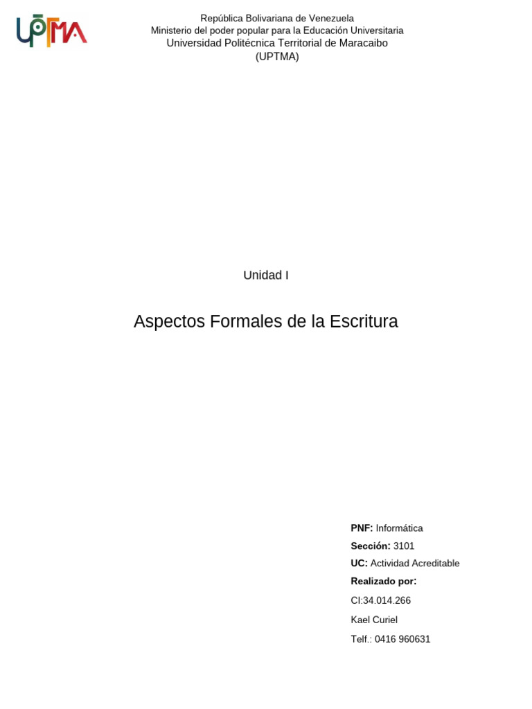 Aspectos Formales de La Escritura | PDF | Puntuación | Coma
