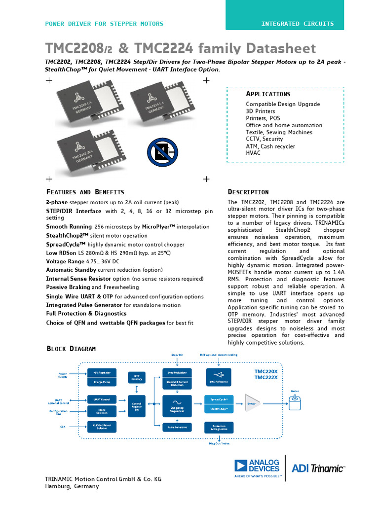 TMC2202 TMC2208 TMC2224 Datasheet Rev1.14 | PDF | Capacitor | Damping