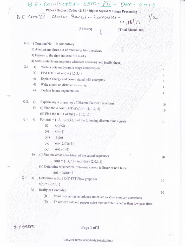 Be Computer Sem-Vii Dec 2019. | PDF | Algorithms | Applied Mathematics