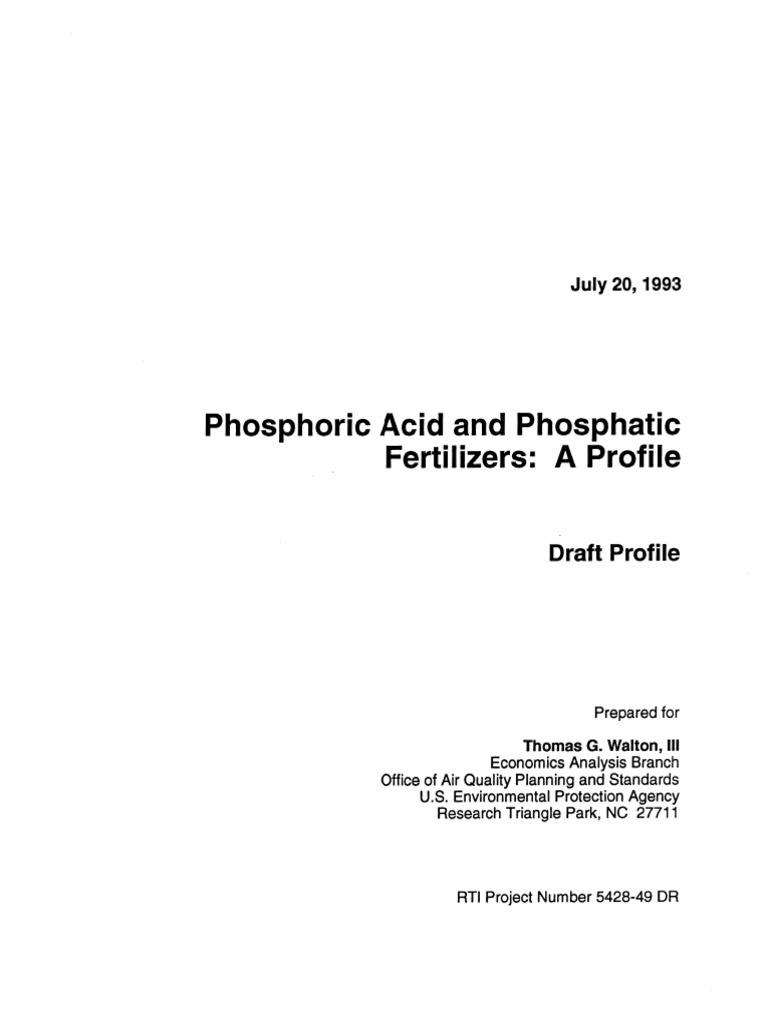 Phosphoric Acid Phosphatic Fertilizers Ip 07 1993 | PDF