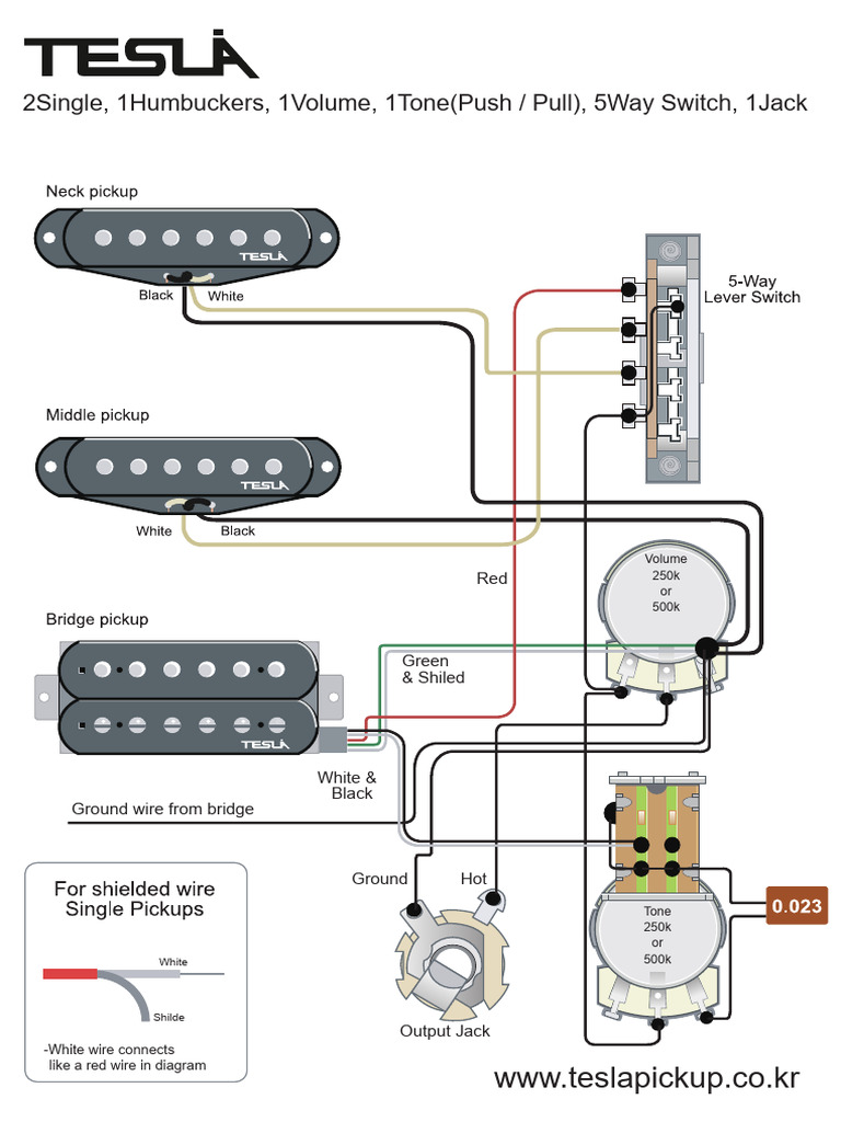 2single 1humbuckers 1volume 1TonePush Pull 5way Switch 1jack | PDF