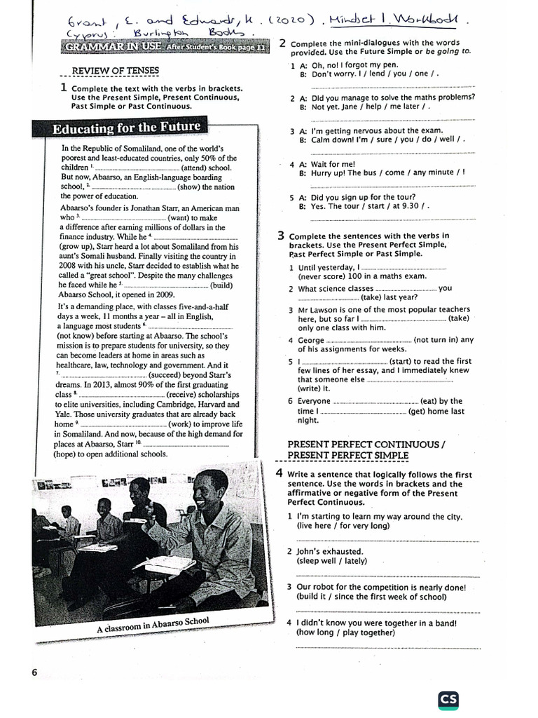 Workbook - Extra Practice Verb Tenses | PDF