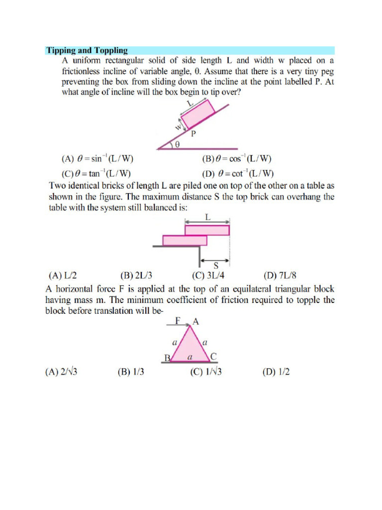Toppling Worksheet | PDF