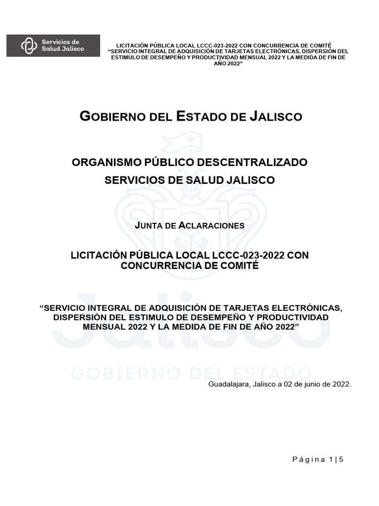 Aclaratoria LCCC 023 2022 | PDF