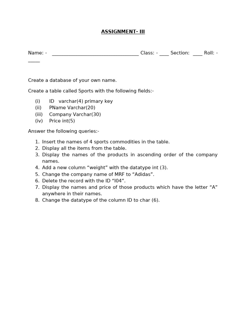 Assignment - III | PDF