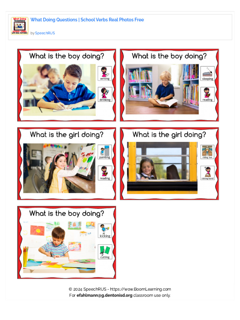 What Are They Doing? Classroom W Questions | PDF