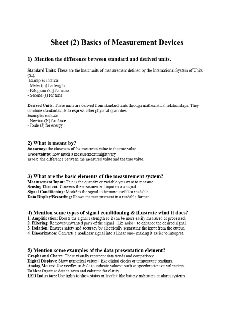sheet_2[1] | PDF | Measurement | International System Of Units