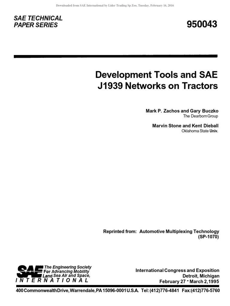 Development Tools and SAE J1939 Networks On Tractors | PDF | Computer Network | Computing