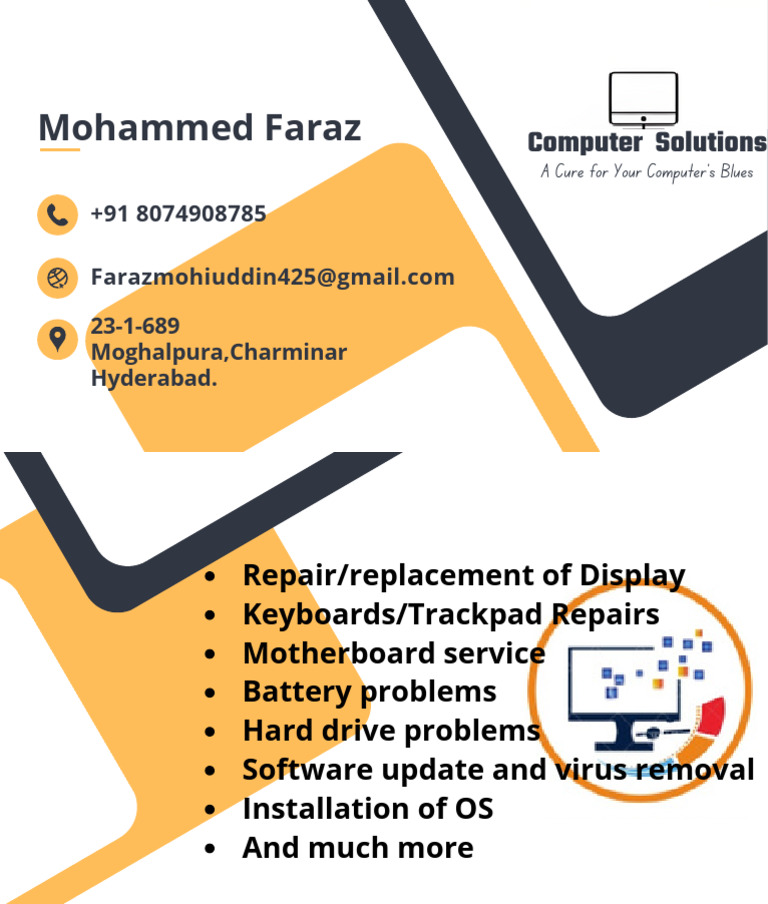 Faraz's Visiting Crad | PDF