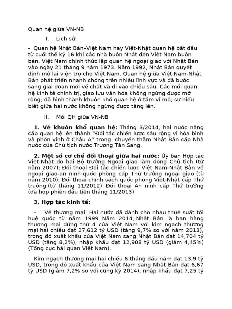 Quan hệ giữa VN-NB | PDF