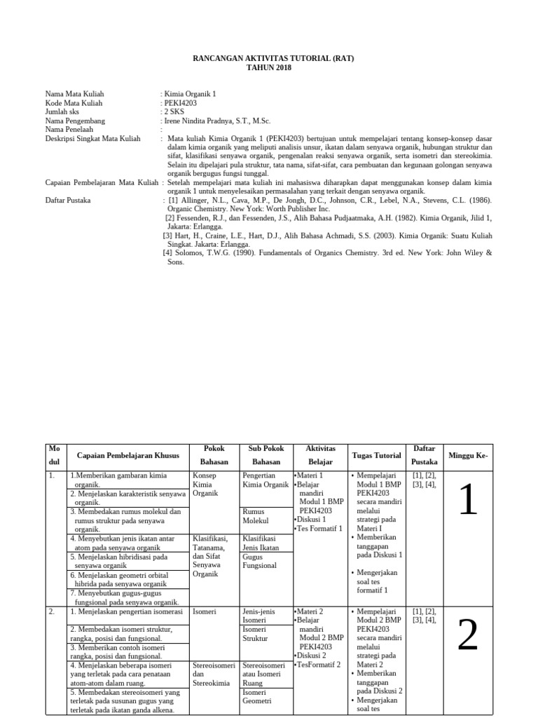 RANCANGAN AKTIVITAS TUTORIAL (1) | PDF