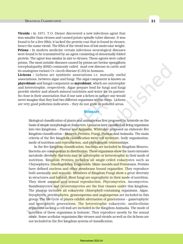 NCERT 11th Biology New 2023 - 2 | PDF | Fungus | Biology