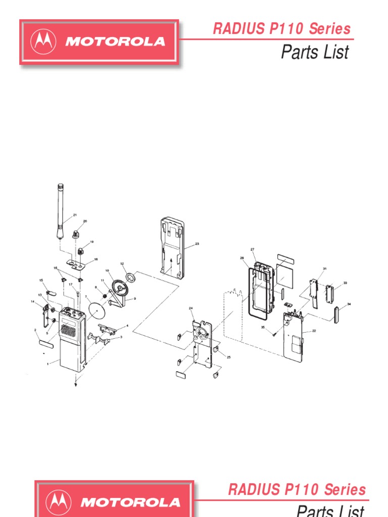 Parts List: RADIUS P110 Series | PDF | Battery Charger | Microphone
