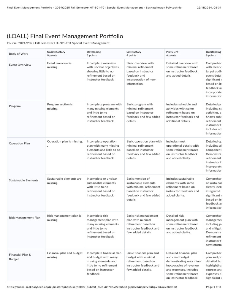 Final Event Management Portfolio - 2024 - 2025 Fall Semester HT-601-T01 ...