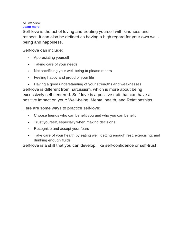 Understanding Self-Love and Its Benefits | PDF