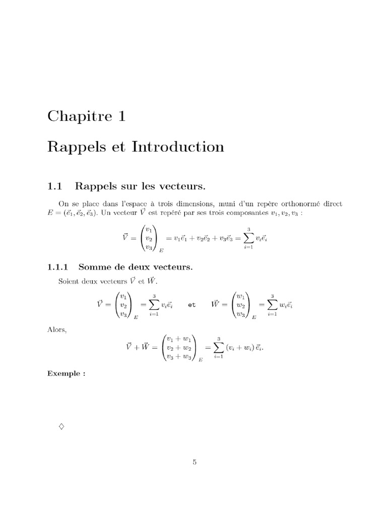 Chapite 1 Rappels Et Introduction | PDF