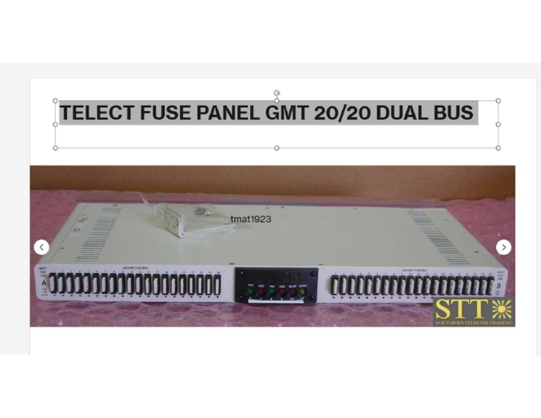 Telect_DigitalUnit_FusePanle-GMT20-20DualBus | PDF