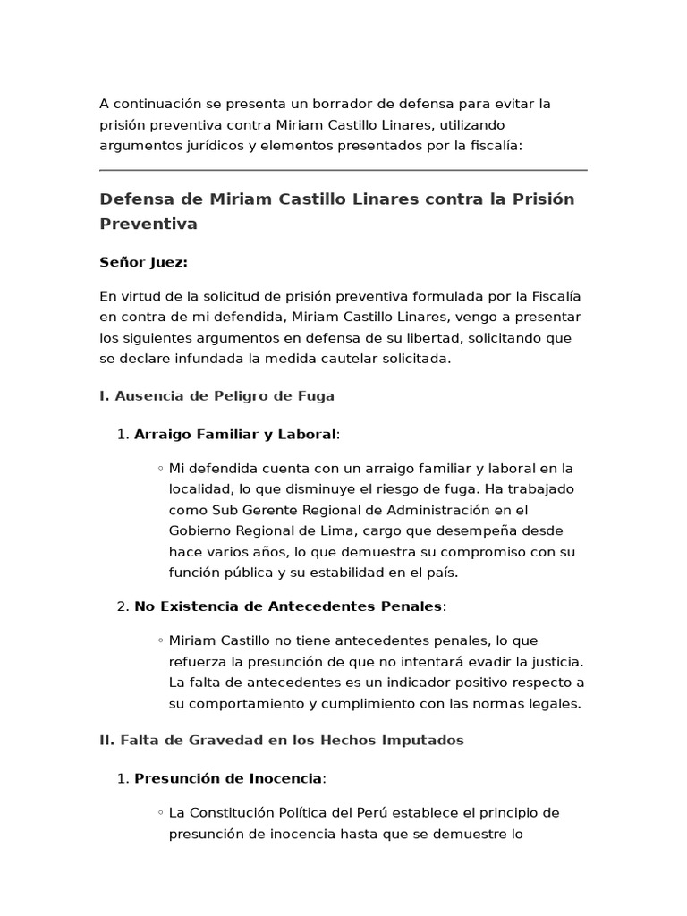 Defenza 1 | PDF | Mandato | Prisión