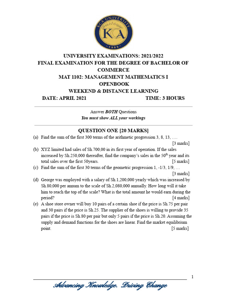 math past paper (g) (1) | PDF | Function (Mathematics) | Cost