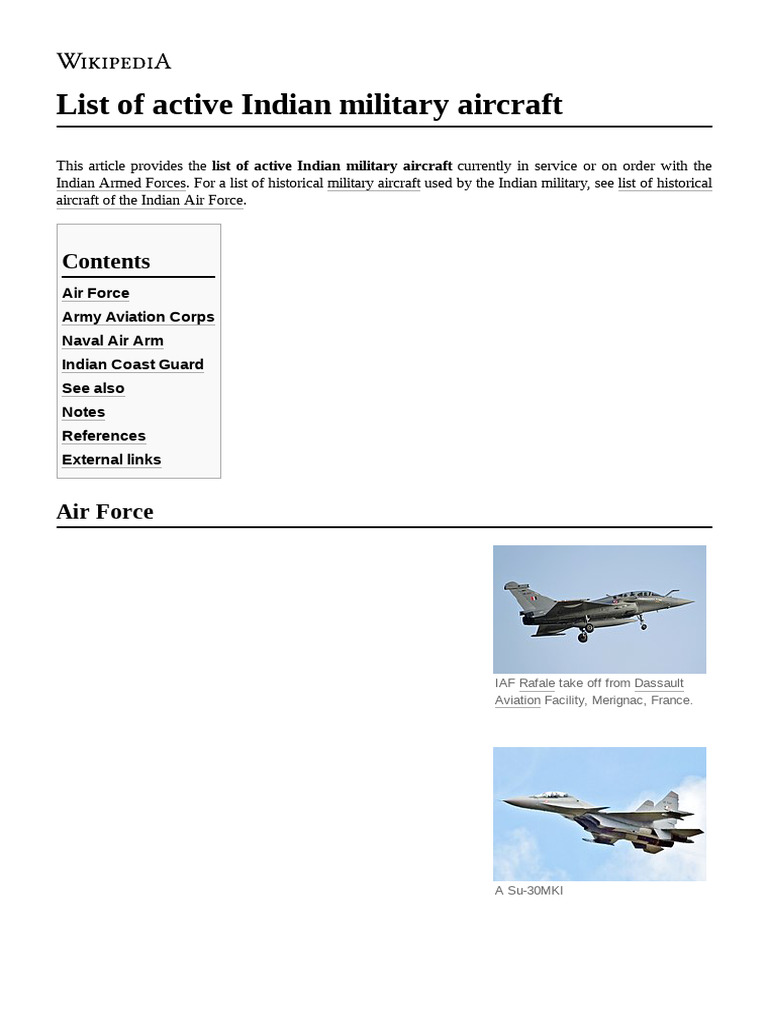 List of Military Aircraft | PDF | Military Aviation | Aircraft