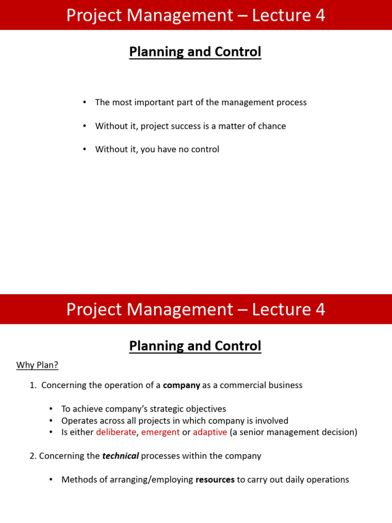 Lecture 4 | PDF | Project Management | Business