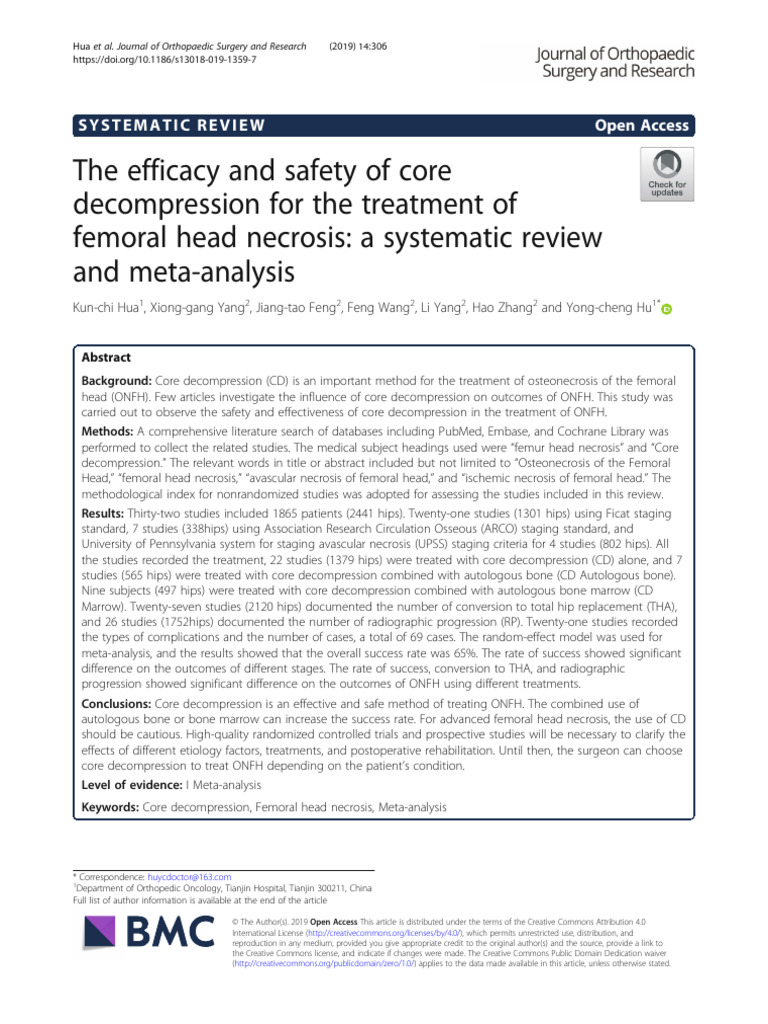 Core Decompression-Efficacy | PDF | Medical Specialties | Clinical Medicine