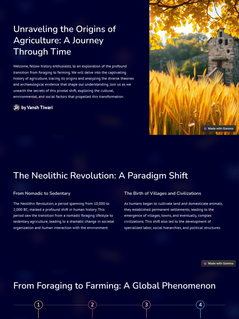 Unraveling The Origins of Agriculture A Journey Through Time | PDF ...