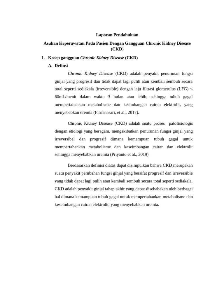 Laporan Pendahuluan. ckd docx | PDF
