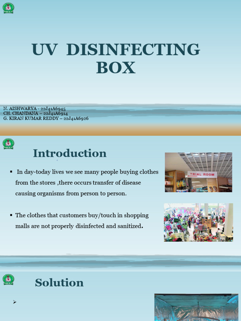 UV DISINFECTING BOX | PDF | Ultraviolet | Disinfectant