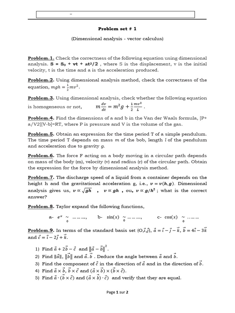 Problem Set - 1 - 2023 - 24 | PDF | Acceleration | Applied And ...