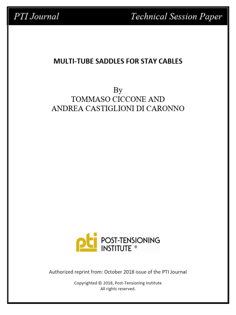 Multi-Tube Saddles For Stay Cables | PDF | Bending | Friction