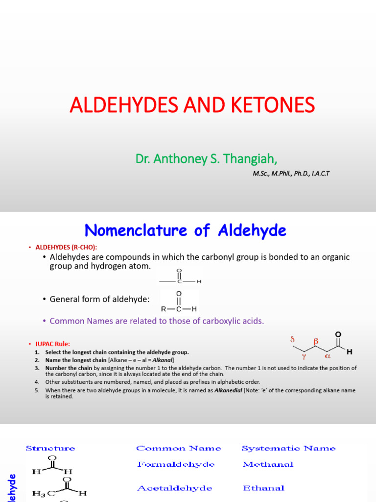 ALDEHYDE AND KETONE - PPT PDF | PDF | Aldehyde | Ketone