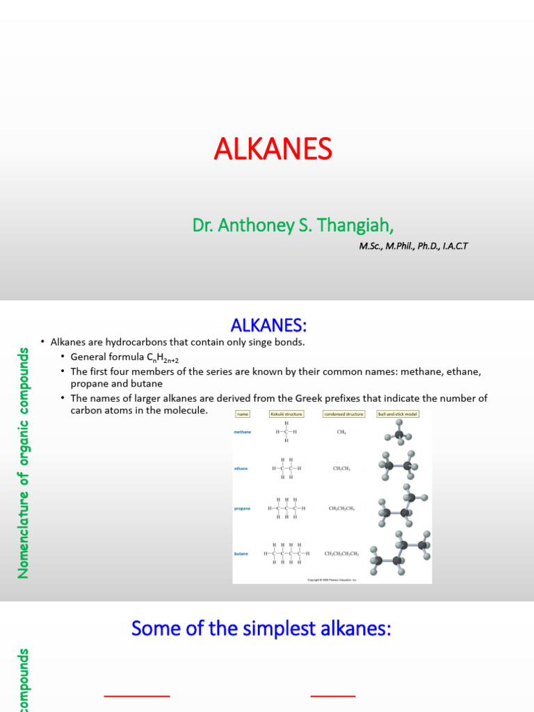 ALKANE - PPT OCT 2019 PDF | PDF | Alkane | Organic Chemistry