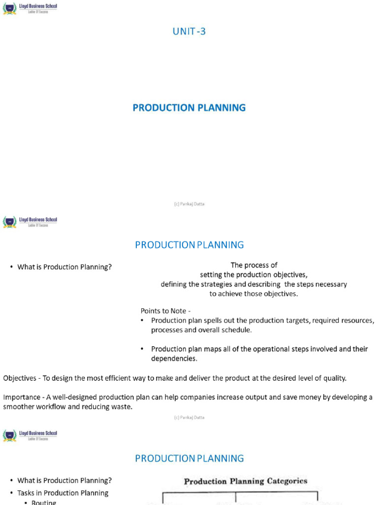 AKTU Operation Management - UNIT - 3 - NOTES | PDF