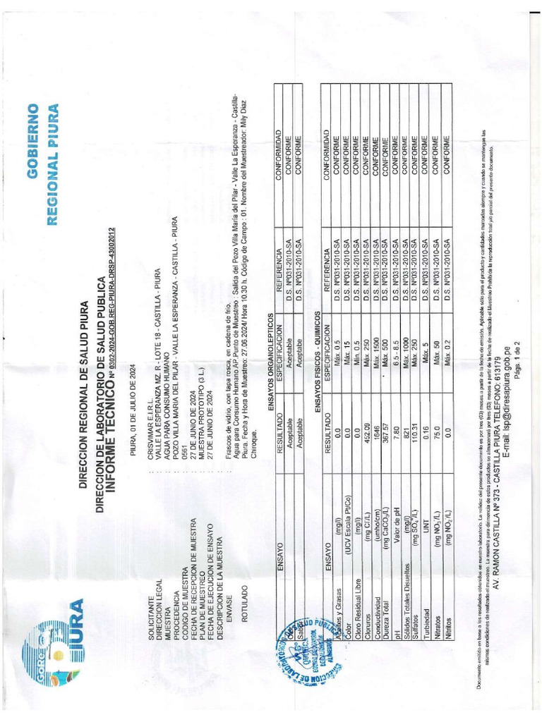 certificado de agua potable (1) | PDF