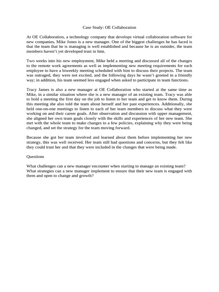 OB Case Study Manager Strategies | PDF