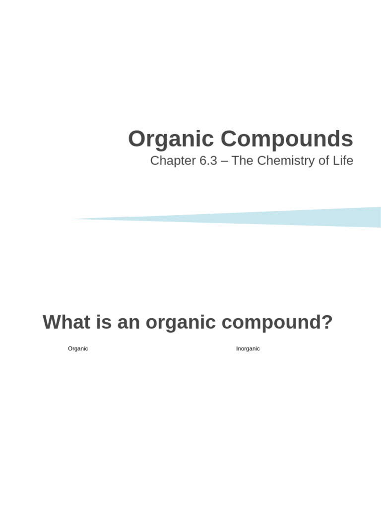 Organic Compounds Ppt | PDF | Carbohydrates | Lipid