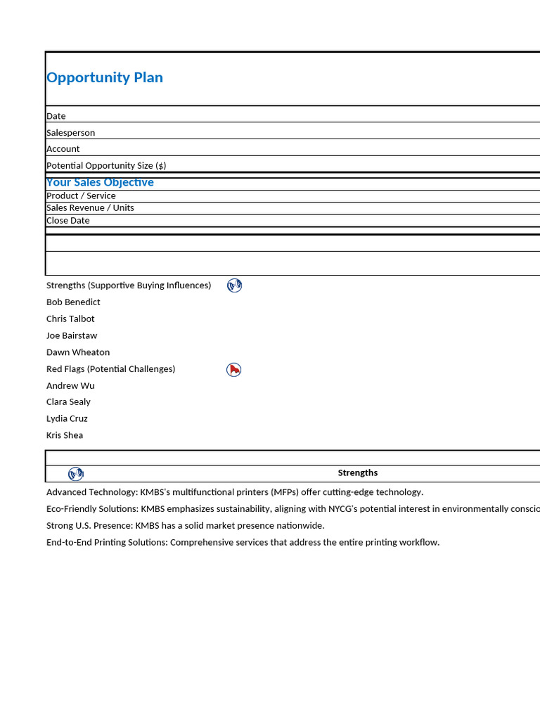 Opportunity Plan Template - Group 6 | PDF