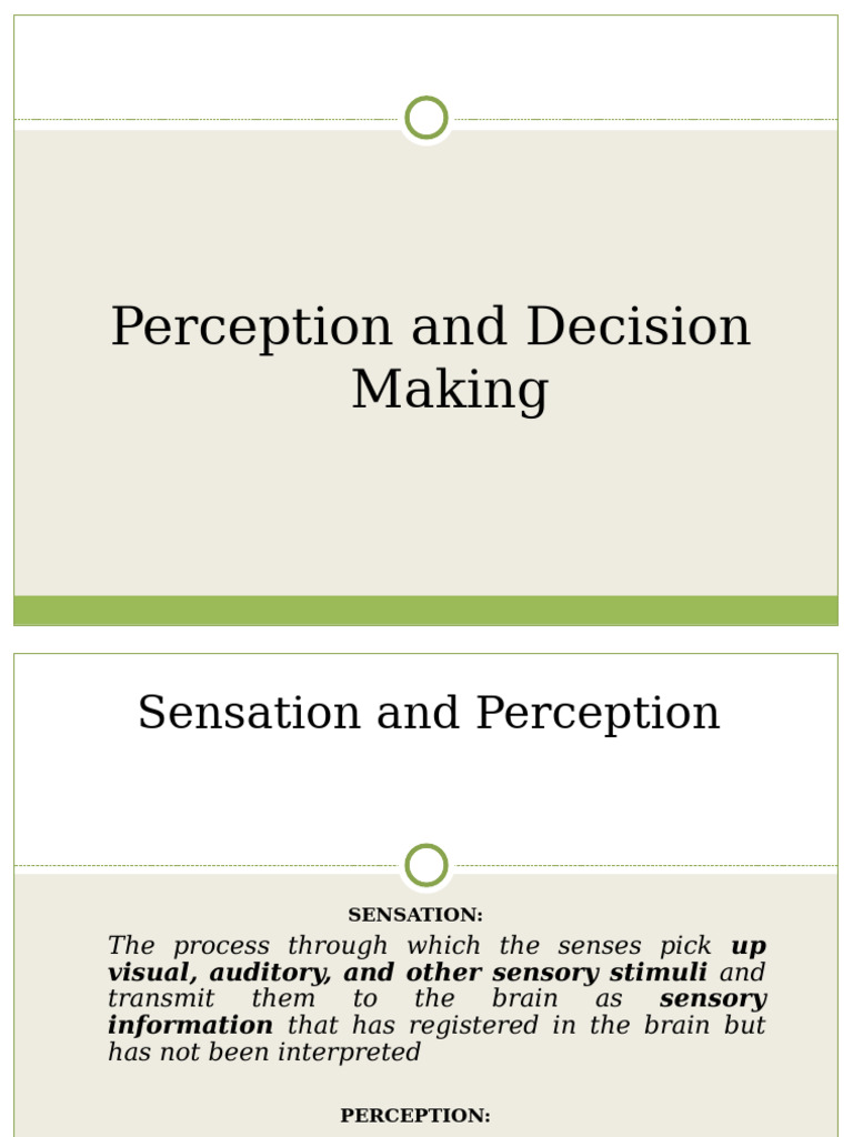 Perception and decision making MBA | PDF | Perception | Senses