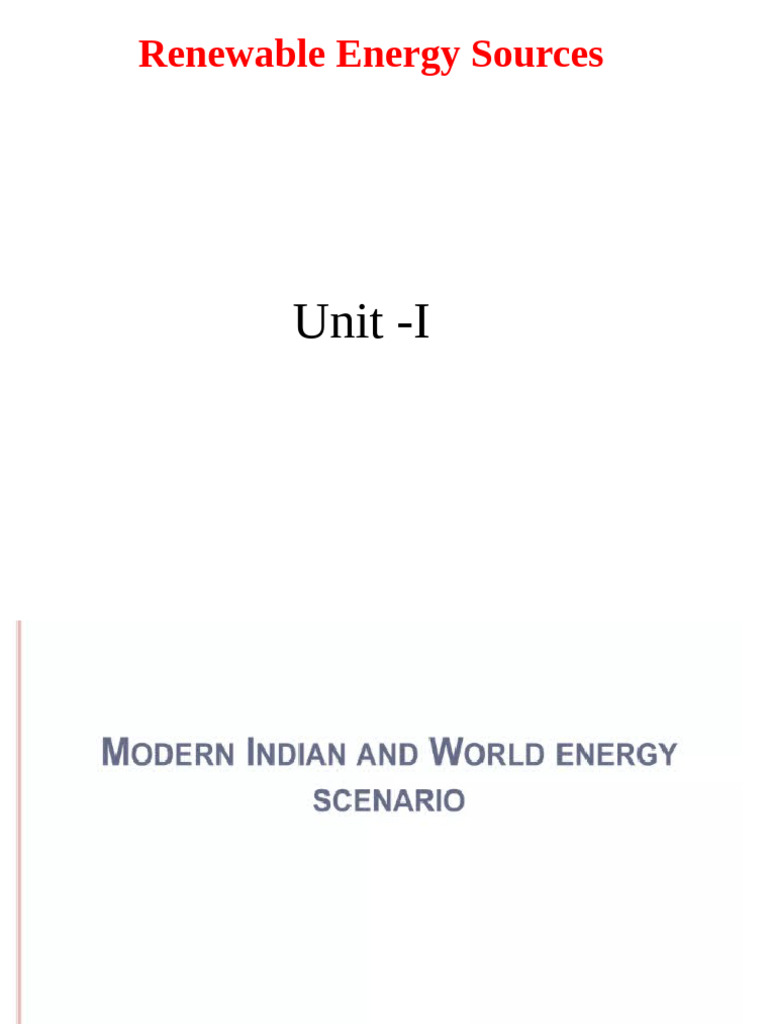 Unit I | PDF | Renewable Energy | Energy Development