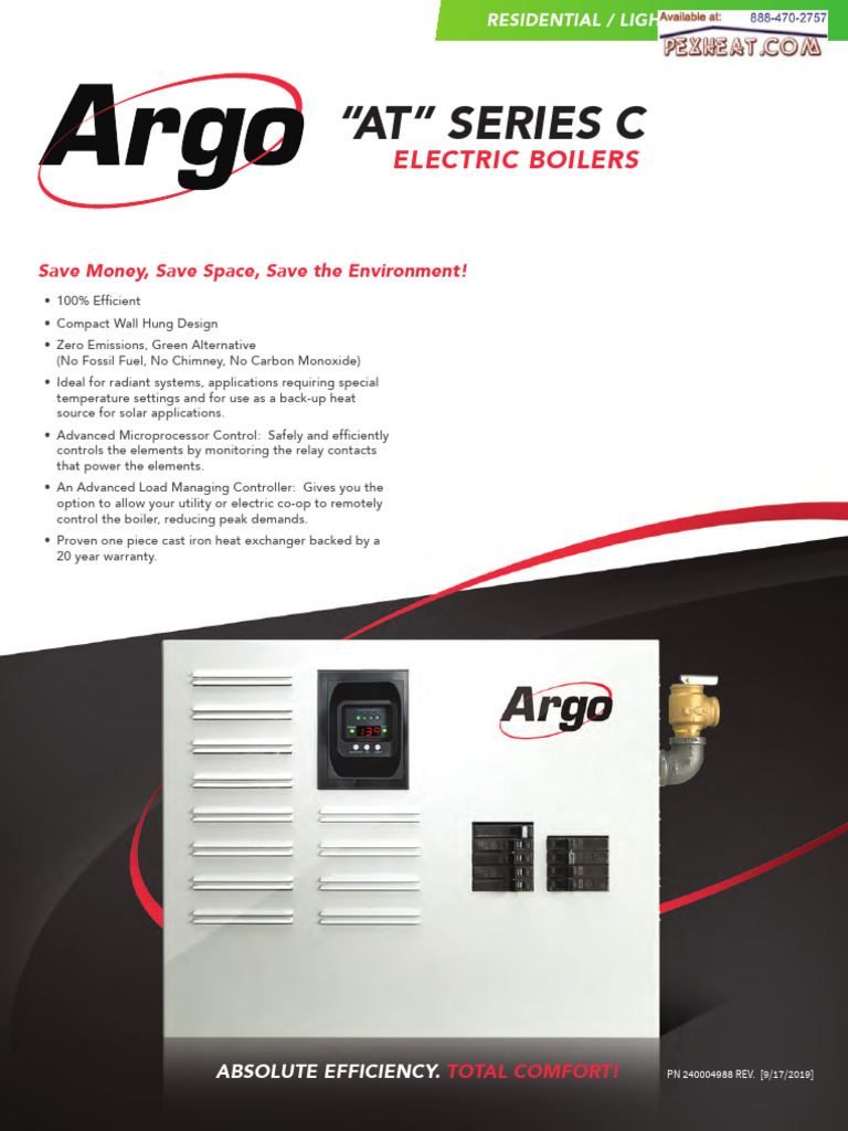 Argo Electric Boiler Brochure | PDF | Boiler | Water Heating