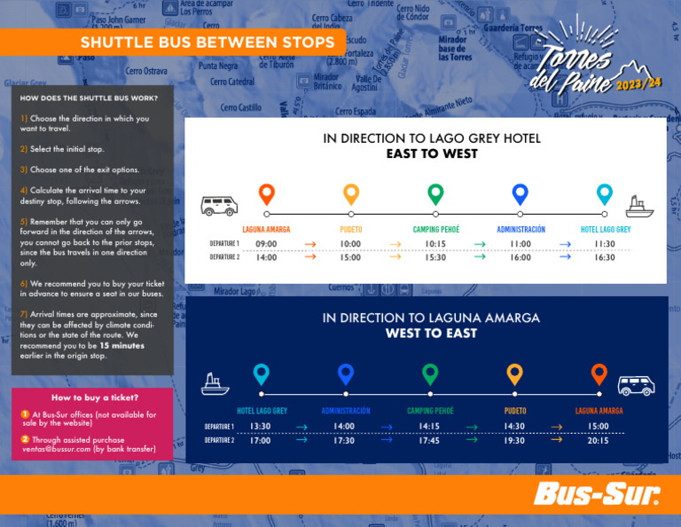 patagonia - shuttle bus times | PDF