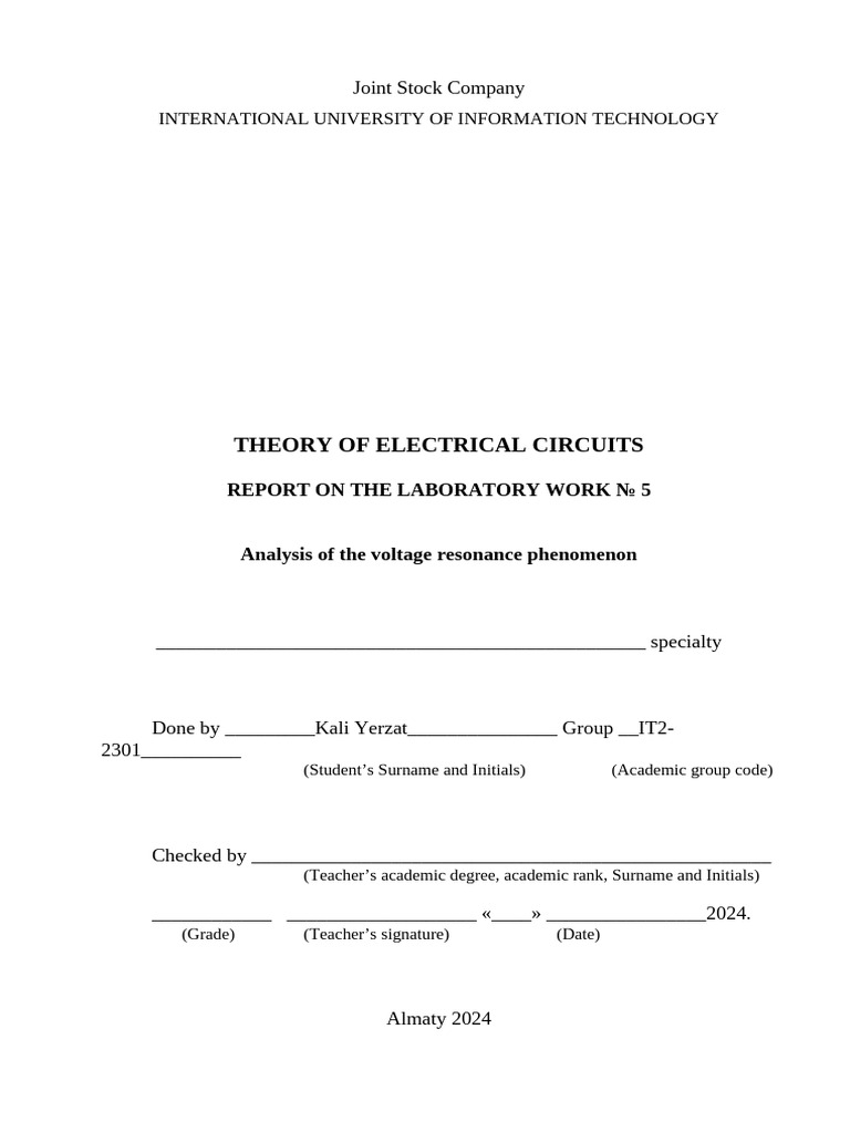 Lab 6 Kali Yerzat | PDF | Resonance | Electrical Impedance