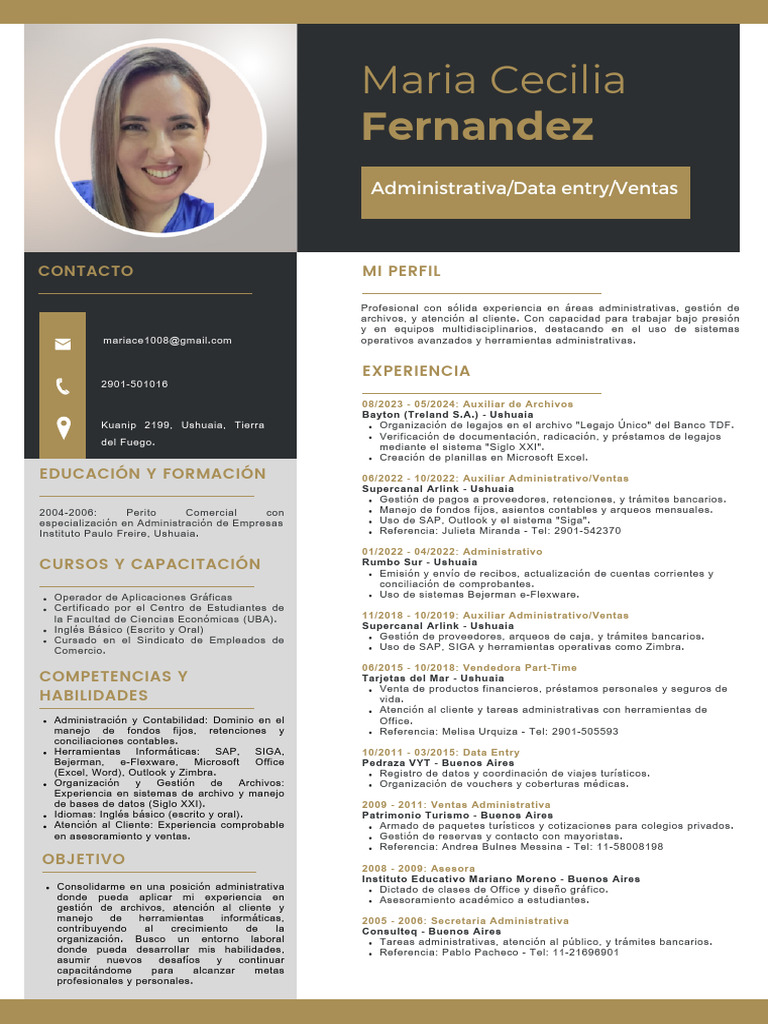 Perfil Profesional en Administración y Ventas | PDF | Microsoft Office ...